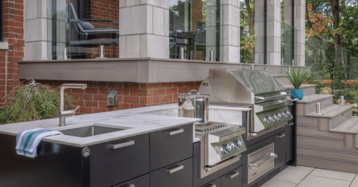 The Perfect Ultra-Modern Aquamarine Outdoor Kitchen with Dekton Slabs ...