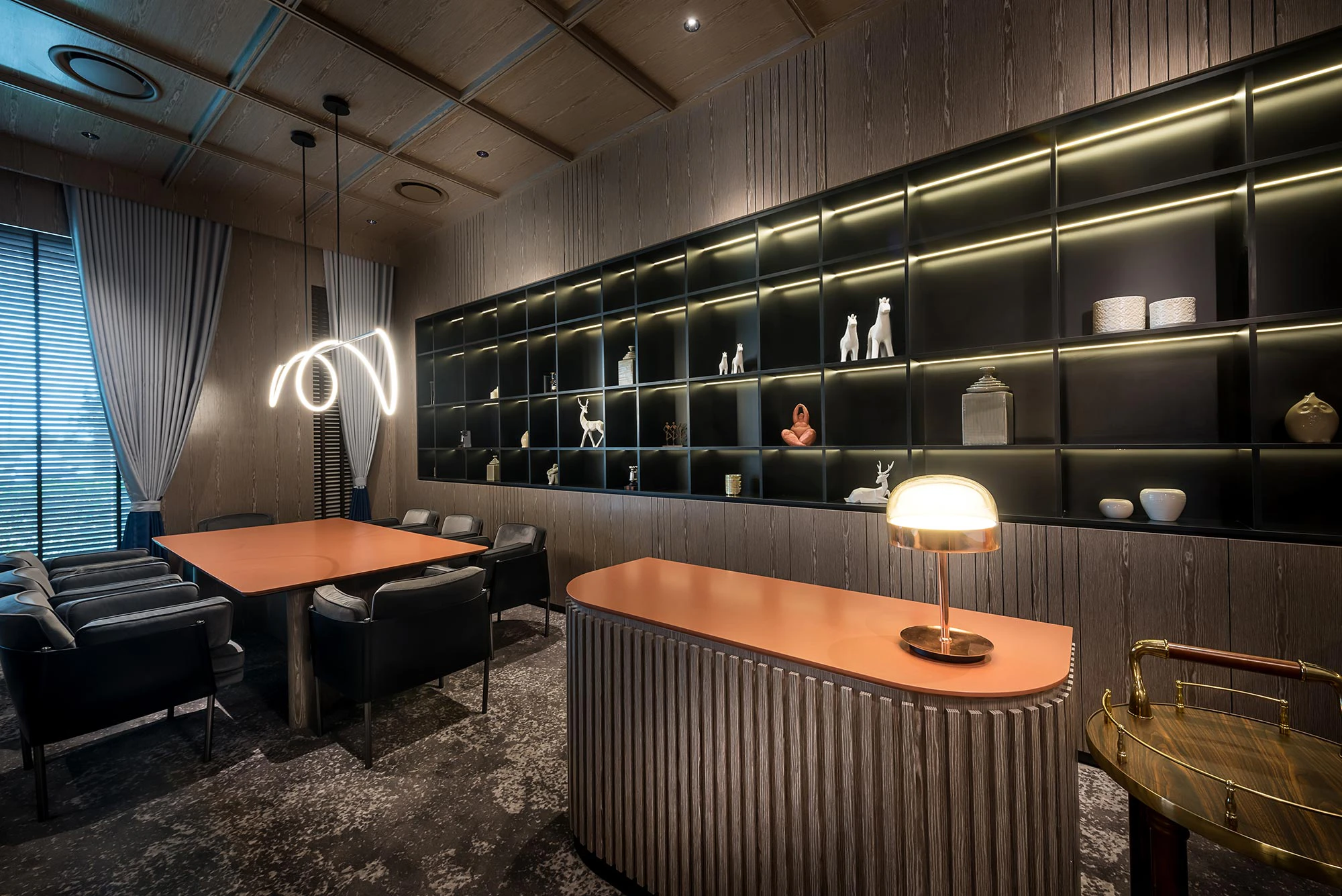 A trendy terracotta shade to dress the hard-wearing surfaces of an ...