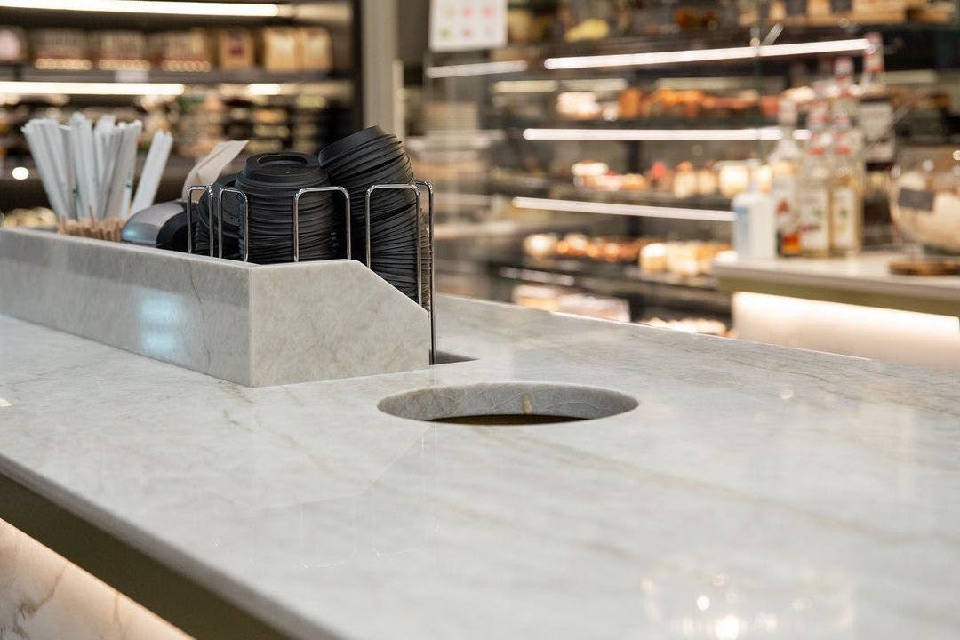 Cosentino surfaces and mounds of flowers decorate the historic ...