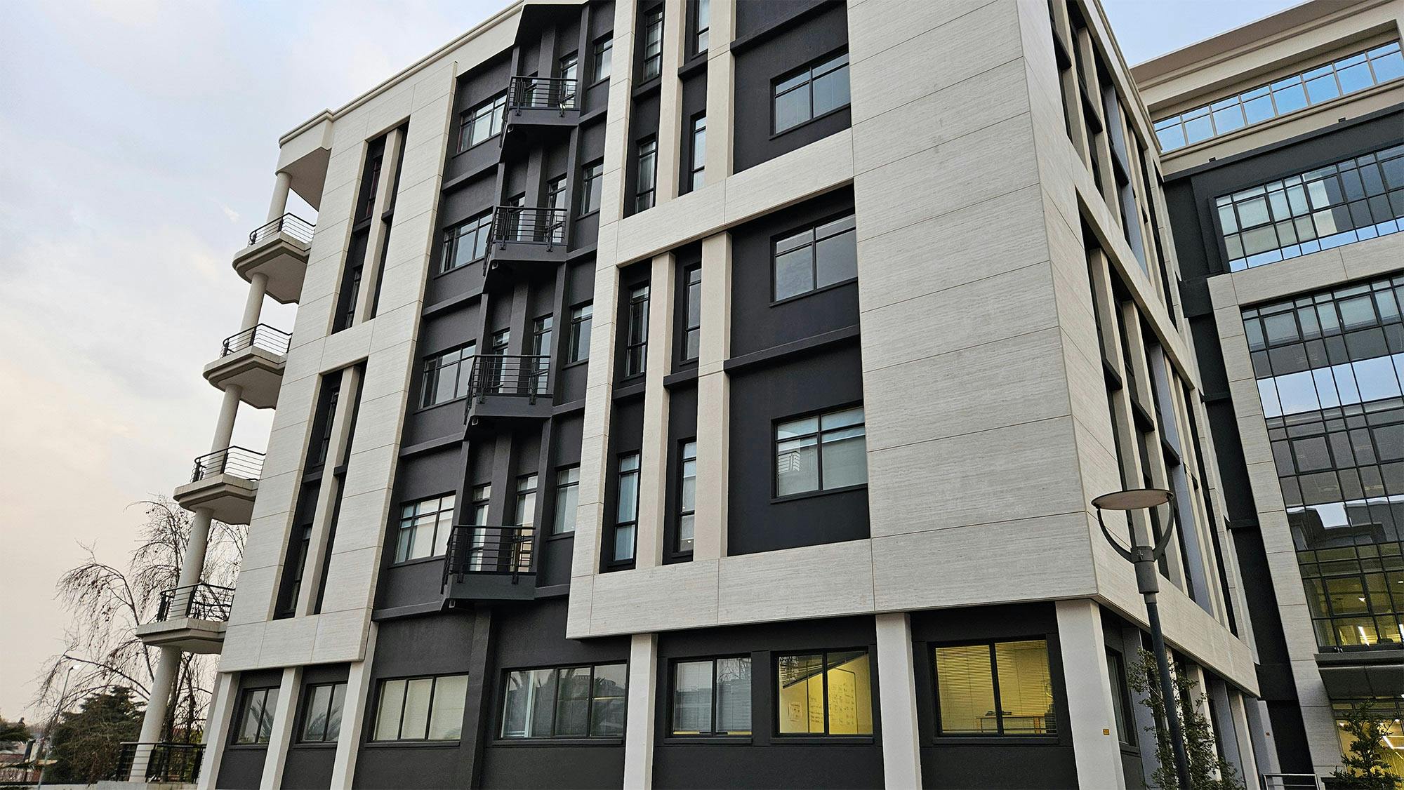 Sandown Mews commercial office building upgrades with Dekton ...
