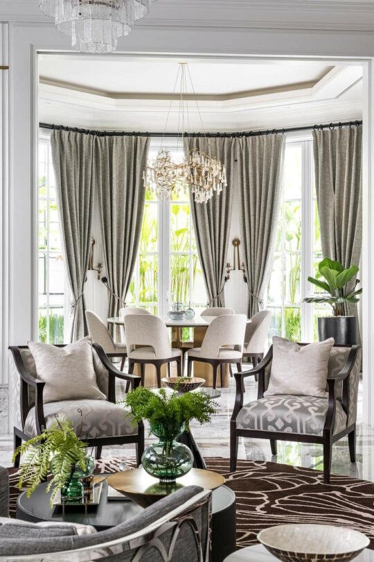 A worktop with crystalline reflections enhances the opulent design of this Balinese home ...