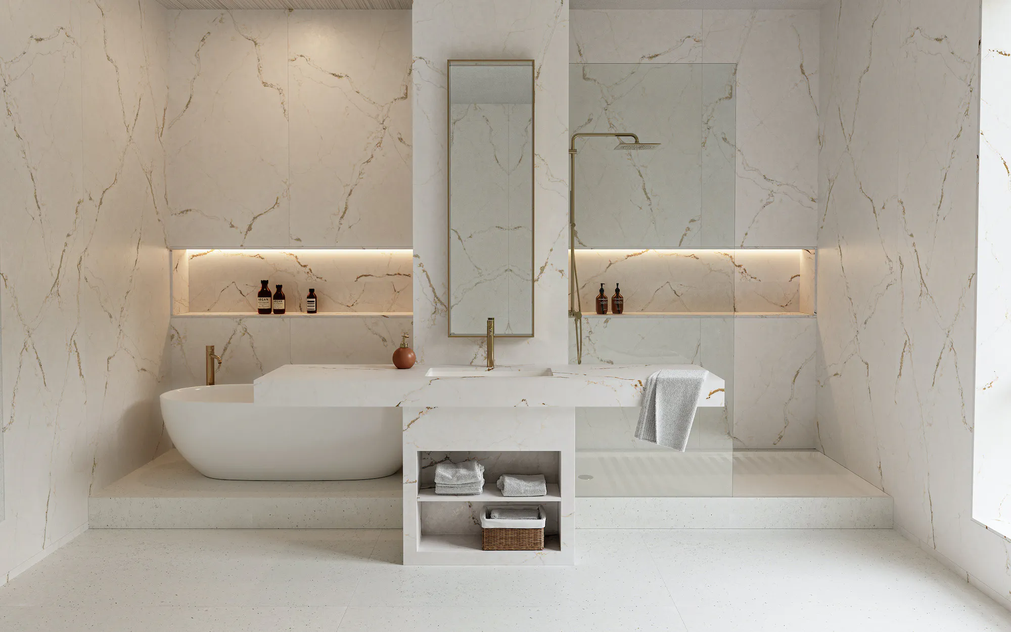 Silestone-benkeplate bad - Cosentino Noruega