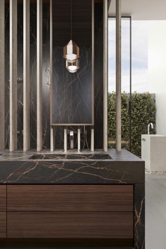 Urban Hideaway: the bathroom with an architectural character designed ...