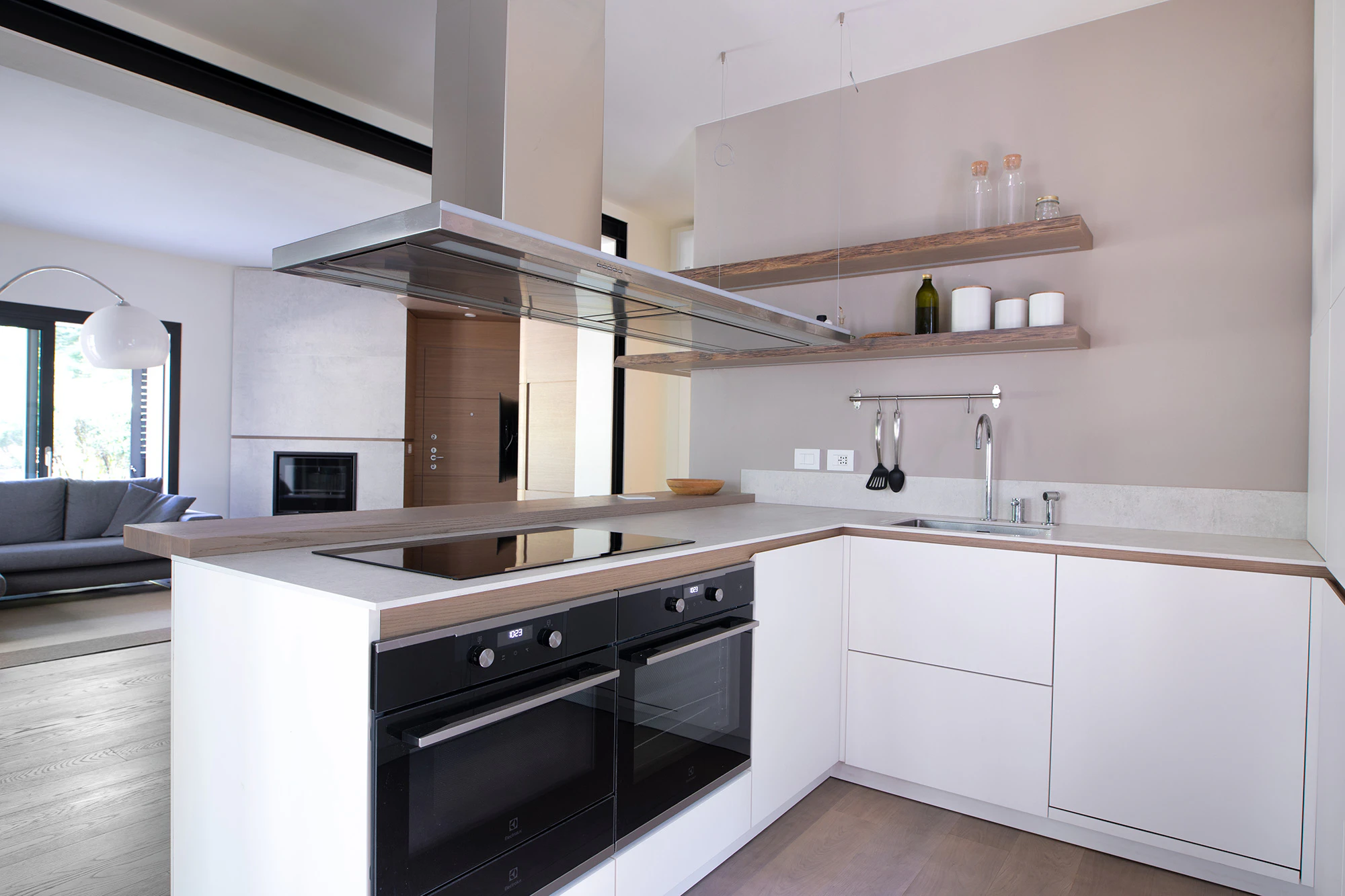 One material, a range of uses: this modern house features Dekton Lunar ...