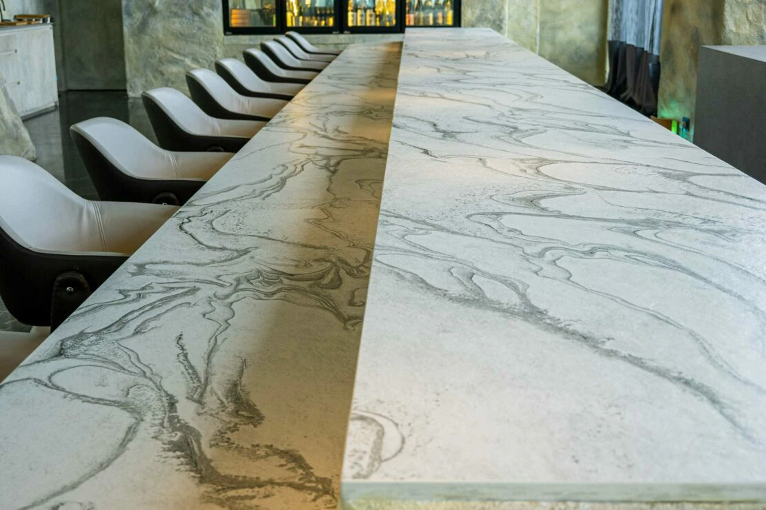 The dreamlike shade of Dekton Liquid Sky stands like a sculpture in a ...