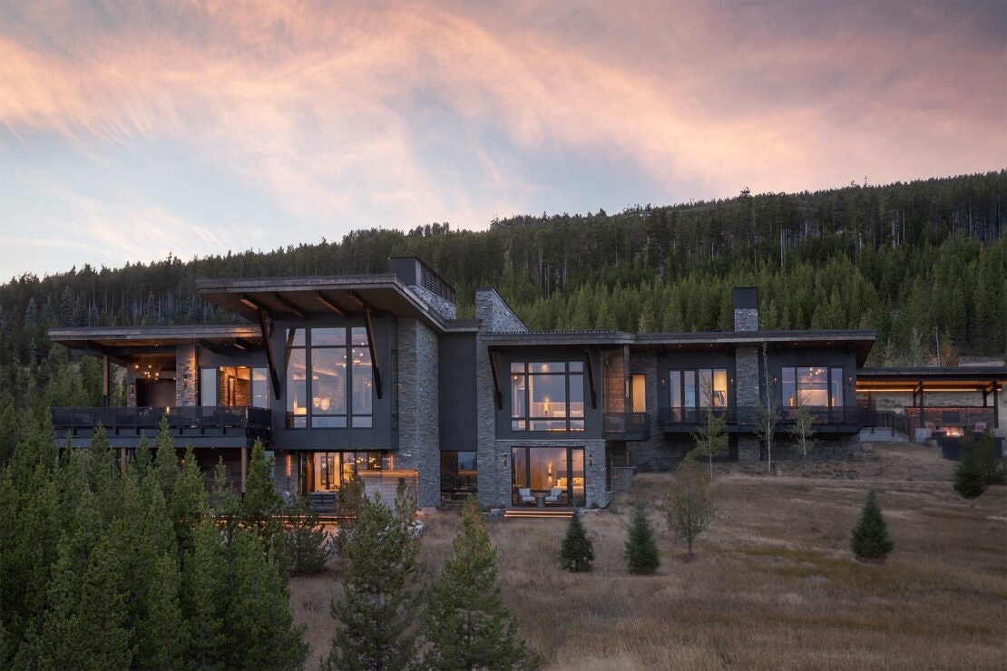 Mountains meets modern with this Big Sky luxury home featuring a bold ...