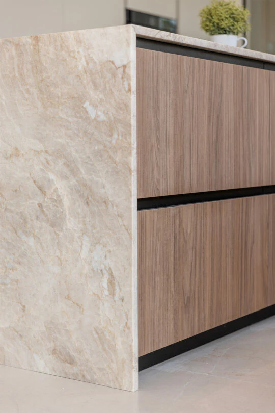 Sensa Taj Mahal elevates the look of this simple kitchen with its ...