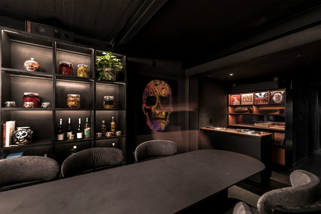 Antesala Bar, a modern minimalist cocktail bar dominated by light ...