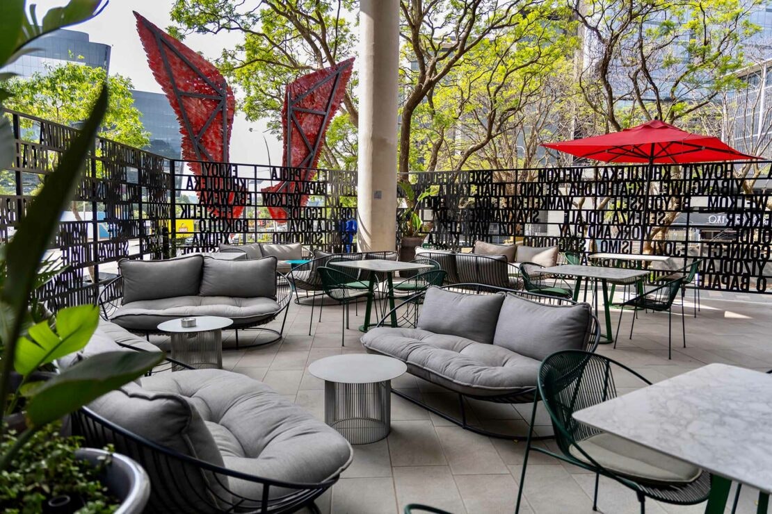 A bold rooftop bar in the heart of Rosebank enhanced by Dekton surfaces ...