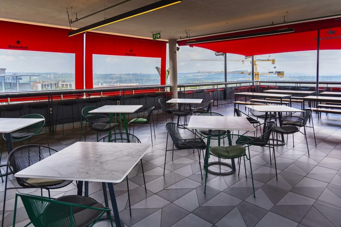 A bold rooftop bar in the heart of Rosebank enhanced by Dekton surfaces ...