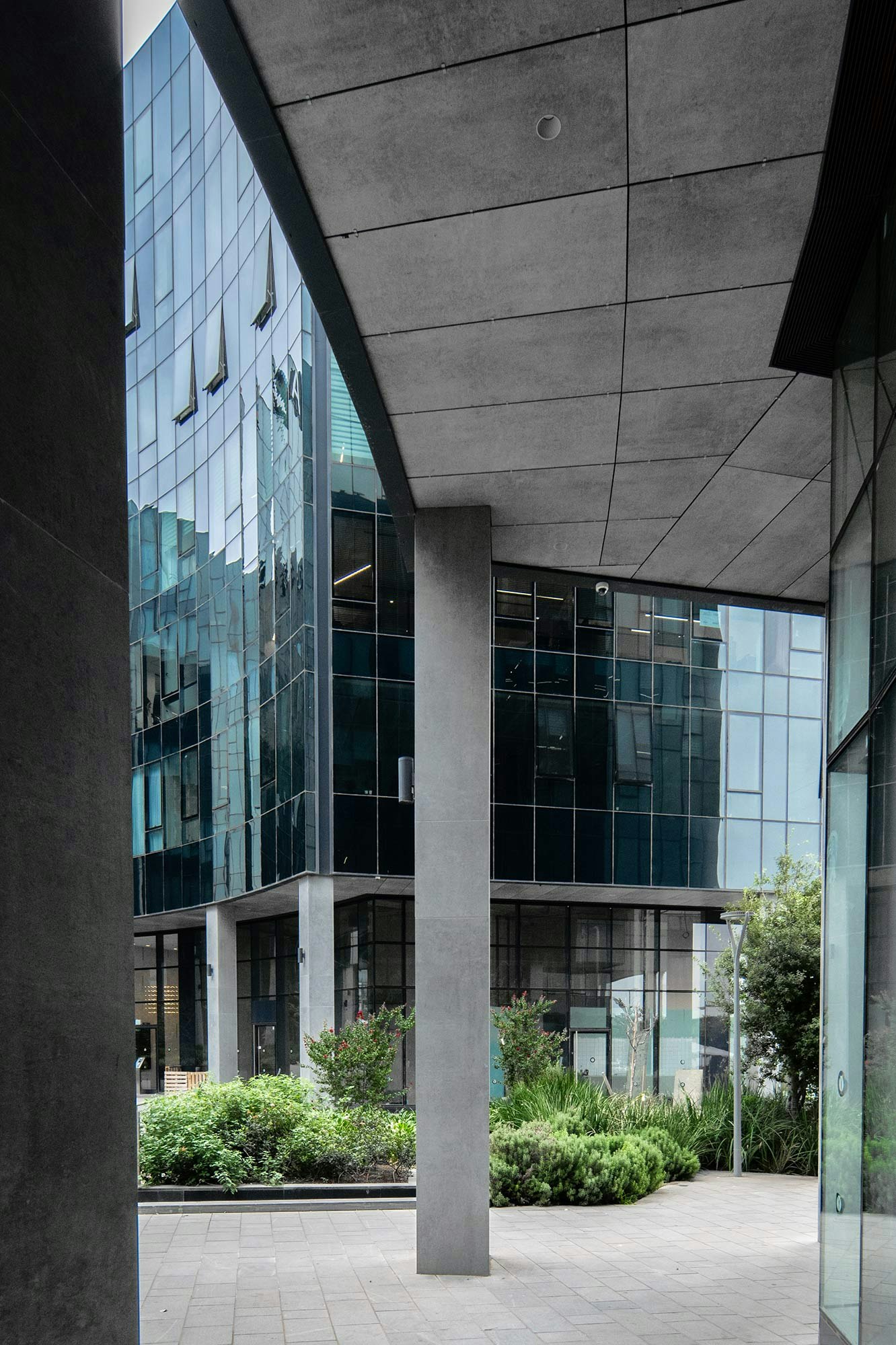 The connection between the interior and exterior of the Yuvalim Group’s corporate campus was ...