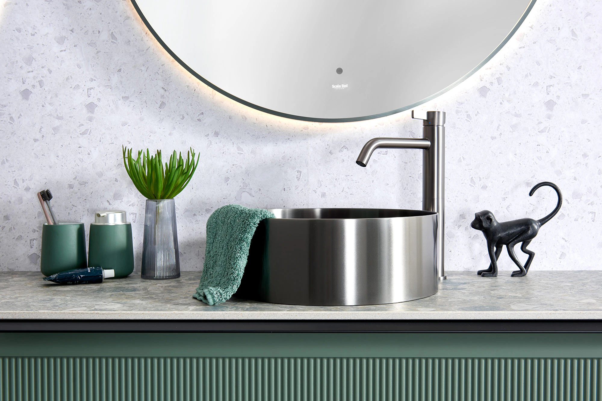 A black and white residential building featuring Dekton for a ...