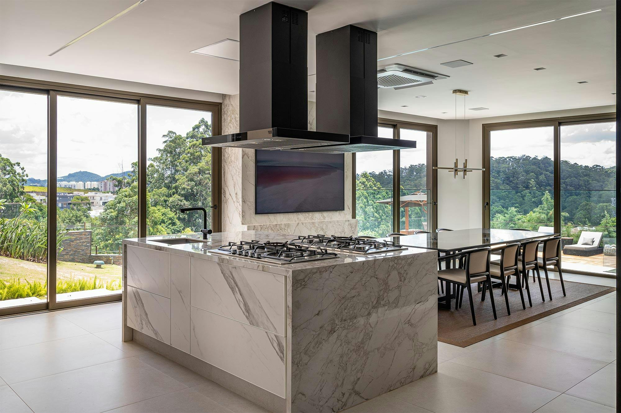 Dekton clads the three kitchen islands in this sumptuous Brazilian ...